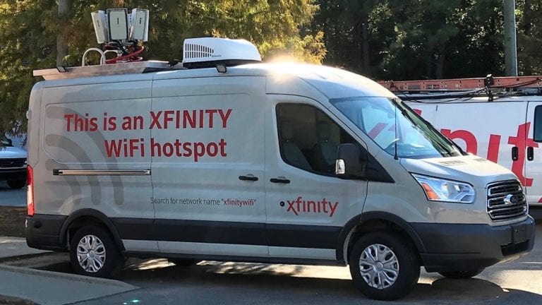 Comcast Xfinity WiFi Van Providing Free Internet Service in Callaway ...